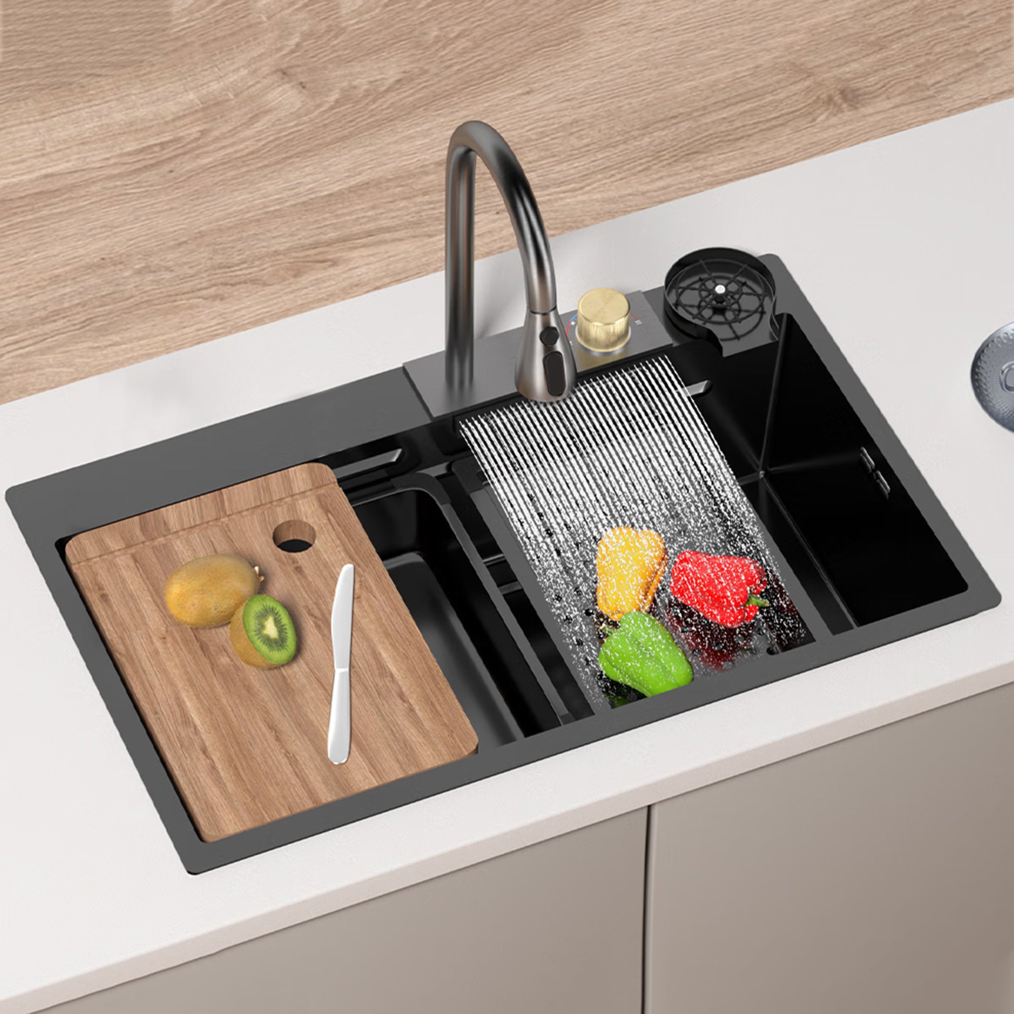 Renaflow Gunmetal Grey Multi-Function Kitchen Sink & Tap Set – Vasken