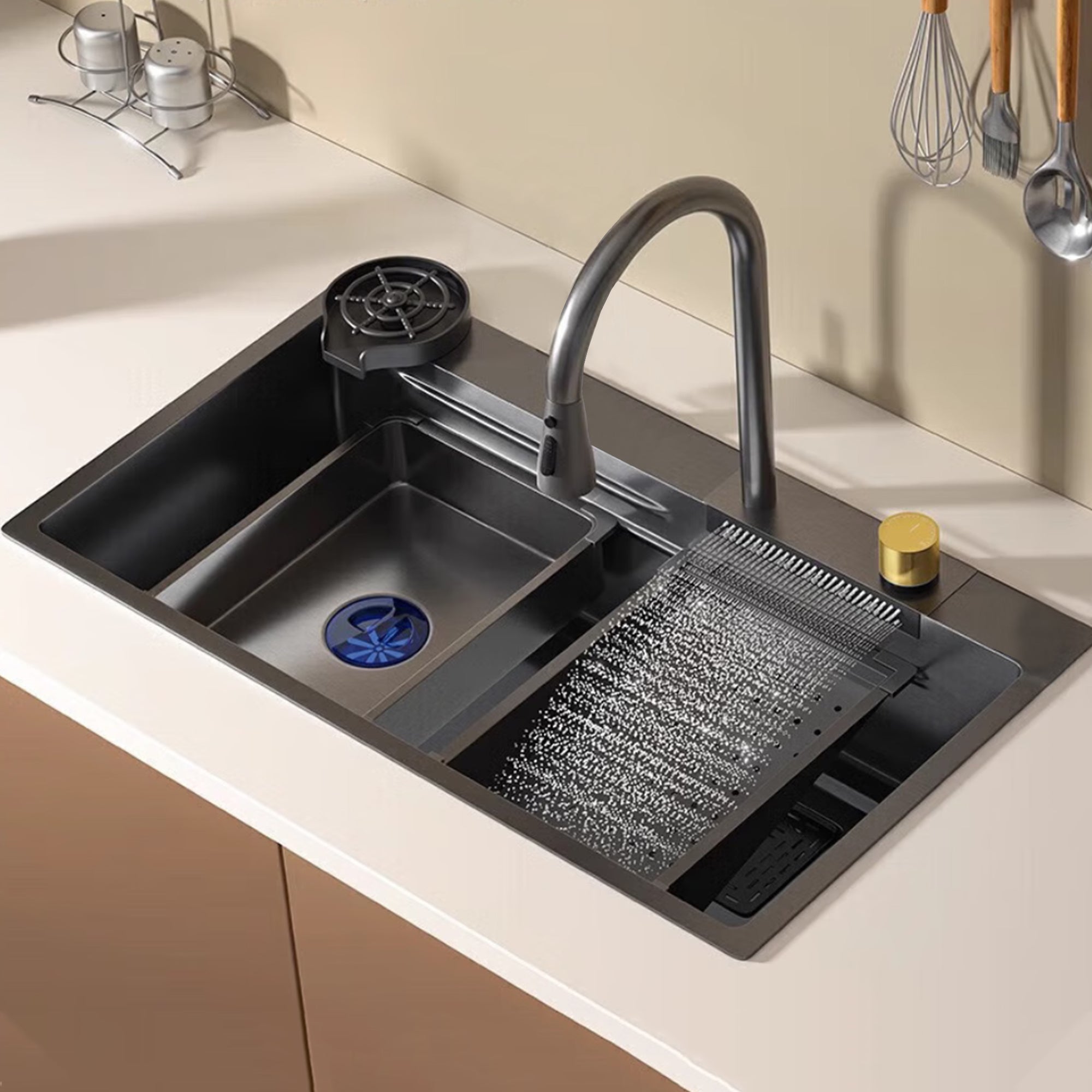 Renaflow Gunmetal Grey Multi-Function Kitchen Sink & Tap Set – Vasken