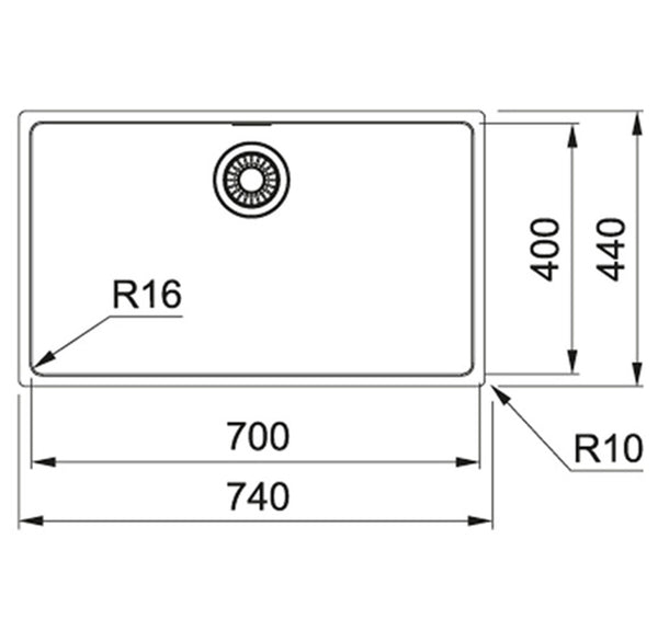 Franke MYX 110-70 Mythos 700mm Single Bowl Undermount Sink – Vasken